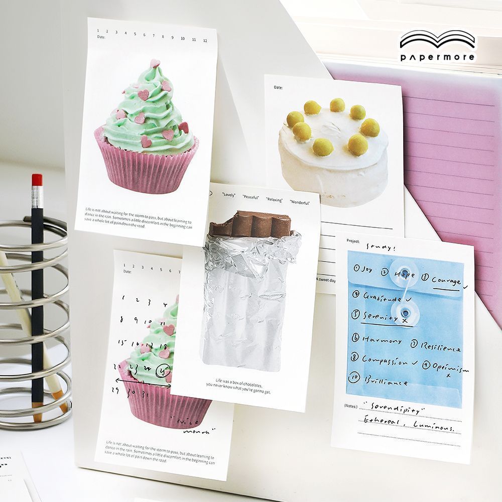 30 ชิ้น Sticky Notes Self Sticky น่ารัก Cupcakes ช็อกโกแลตรูปหมายเหตุ ...