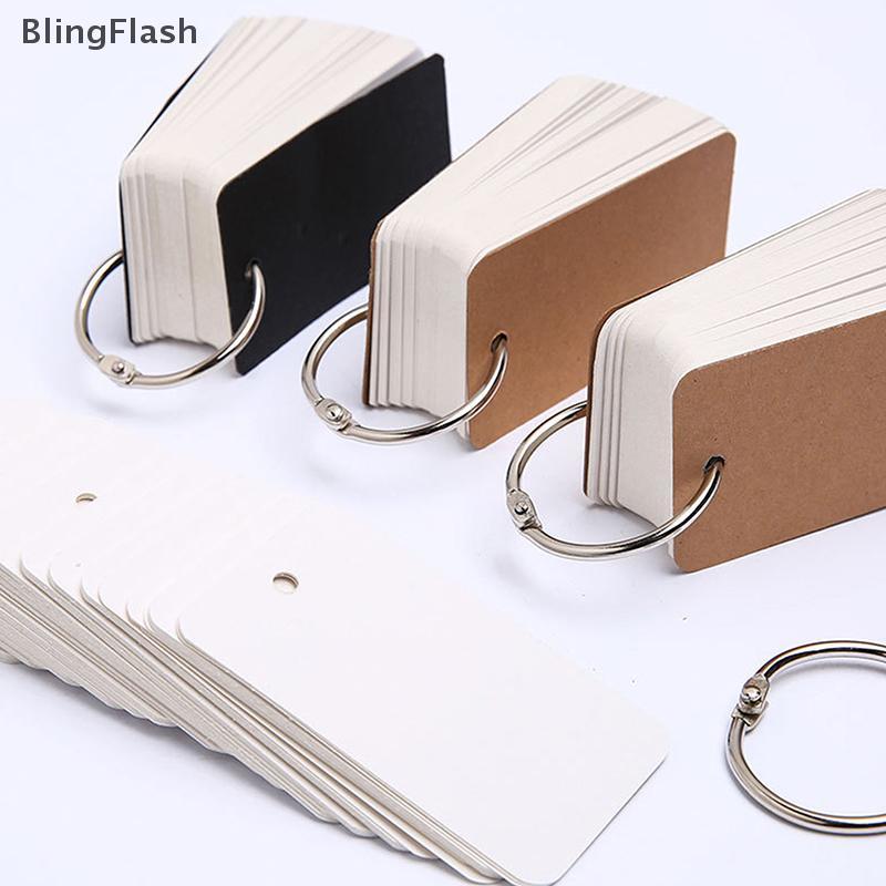 [BlF] 100 แผ่นกระดาษคราฟท์แฟลชการ์ดเปล่าพร้อม Binder แหวนเกลียว ...