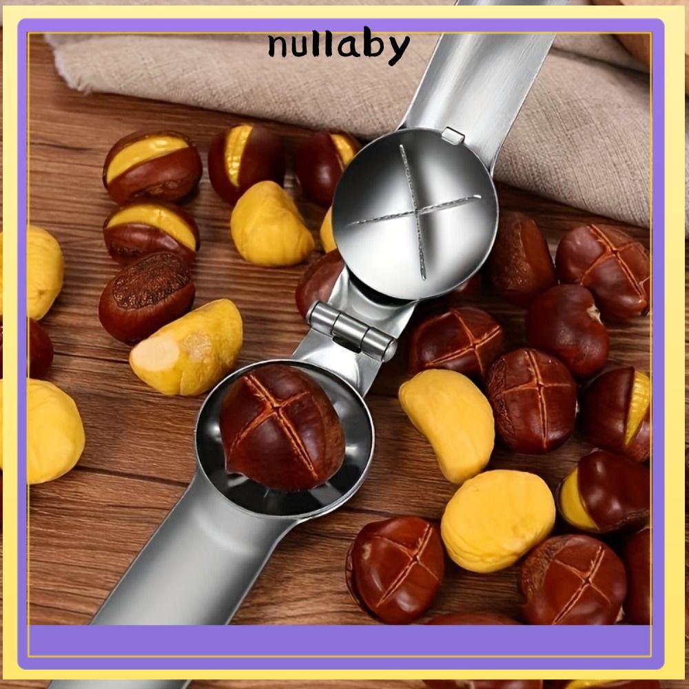 NULLABY Nut Cracker Sheller, 2-in-1 Easy Grip Chestnut Opener, สแตนเลส ...