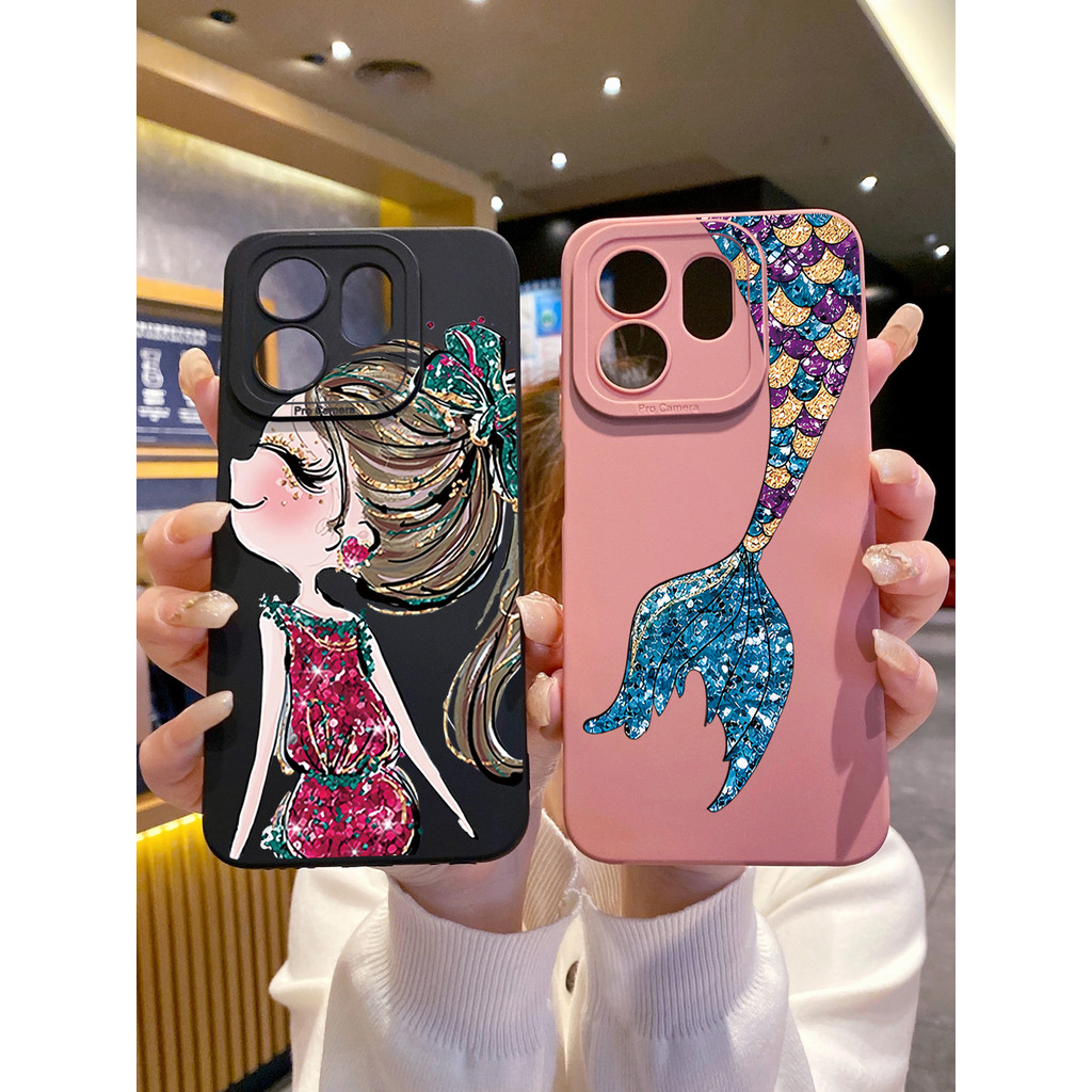 เข้ากันได้กับ iTel S25 Ultra A80 A70 Tecno Camon 40 Pro 4G Mermaid Girl ...