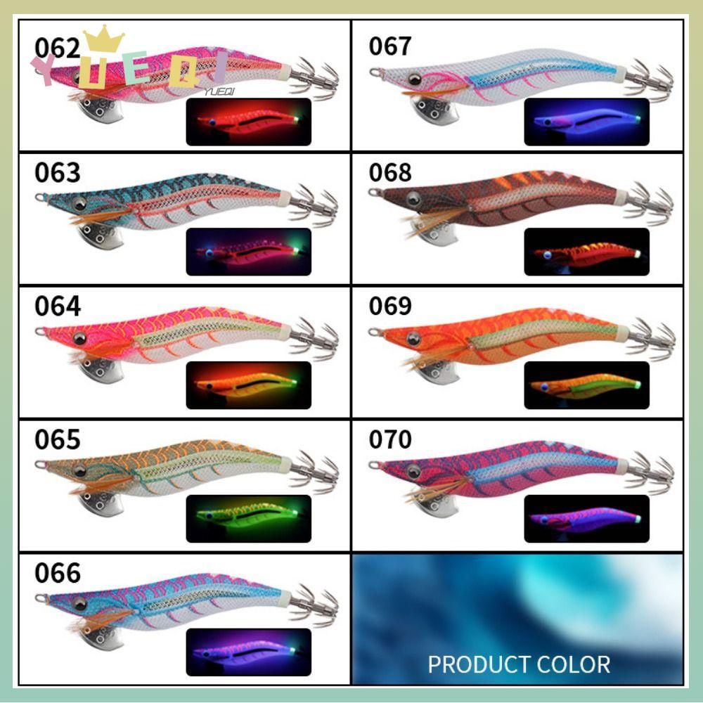 YUEQI ไม้กุ้ง Lure ซีรีย์ EGI-OH LIVE Ultra Violet สะท้อนแสงปลาหมึก ...