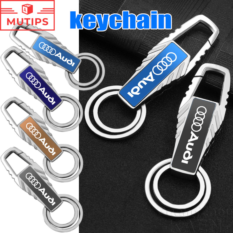Audi โลหะผสม Keyring แกะสลักเลเซอร์ Custome พวงกุญแจโลโก้รถ Simple ...