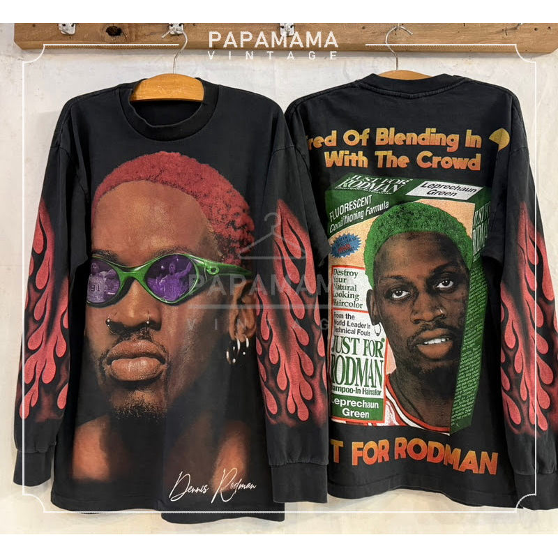RODMAN FireArms Long Sleeves Bio washed เสื้อวินเทจ เสื้อร๊อดแมน ...