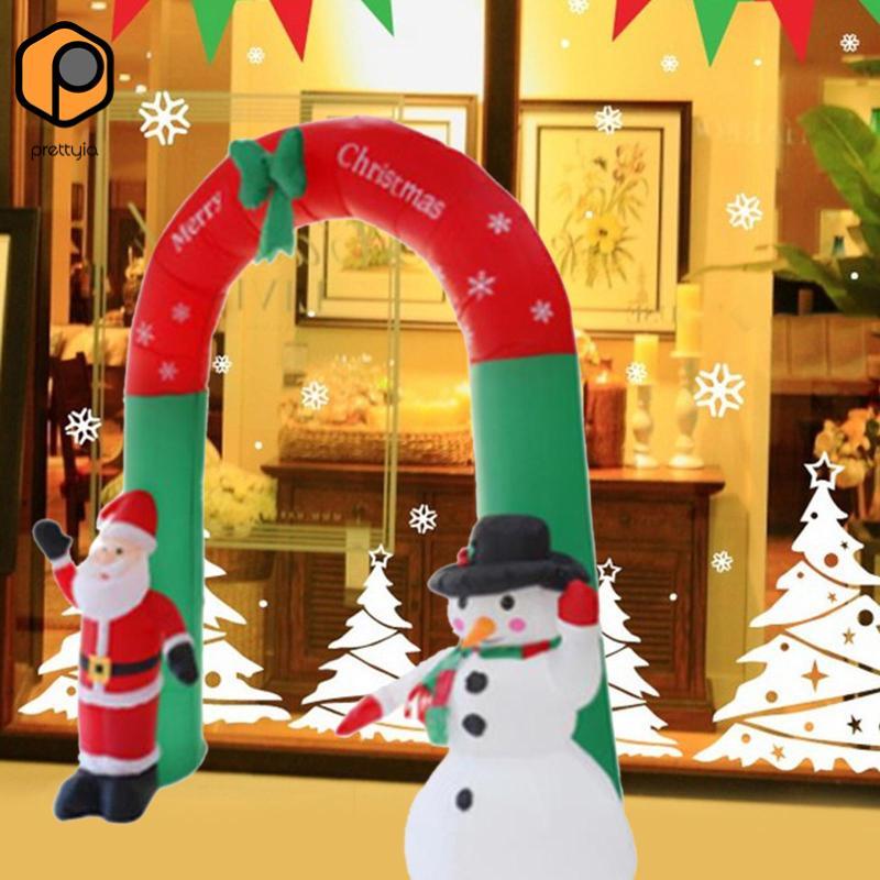 [สวย] Snowman Arch พร้อมไฟ LED 3 ดวงตกแต่ง 8 ฟุตอุปกรณ์ประสูติซานตาคลอส ...