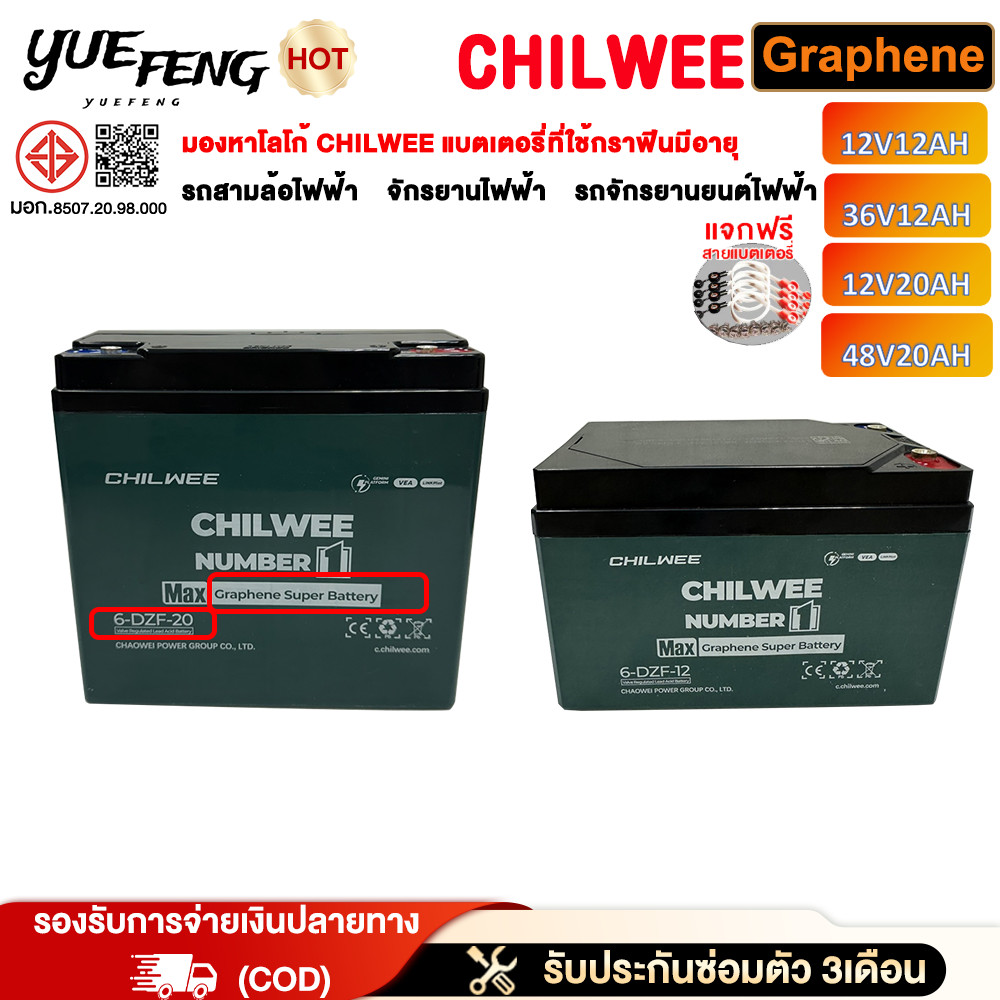 【รับประกันความถูกต้อง】CHILWEE 2025 48V12Ah -20Ah ด้วย 4PCS แบตรถไฟฟ้า ...