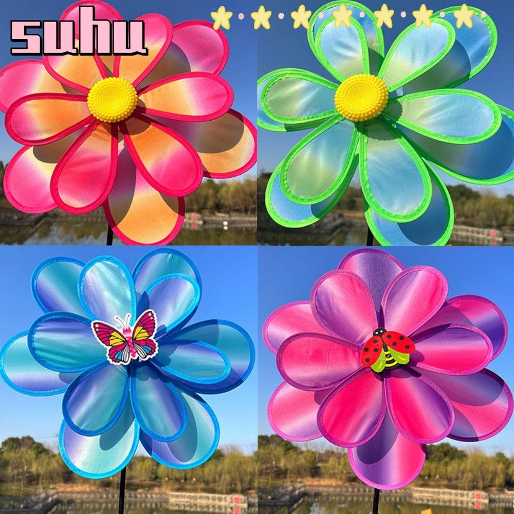 SUHUHD หมุน Wind Spinner, Double Layered Multistyles Cloud Lotus แมลง ...