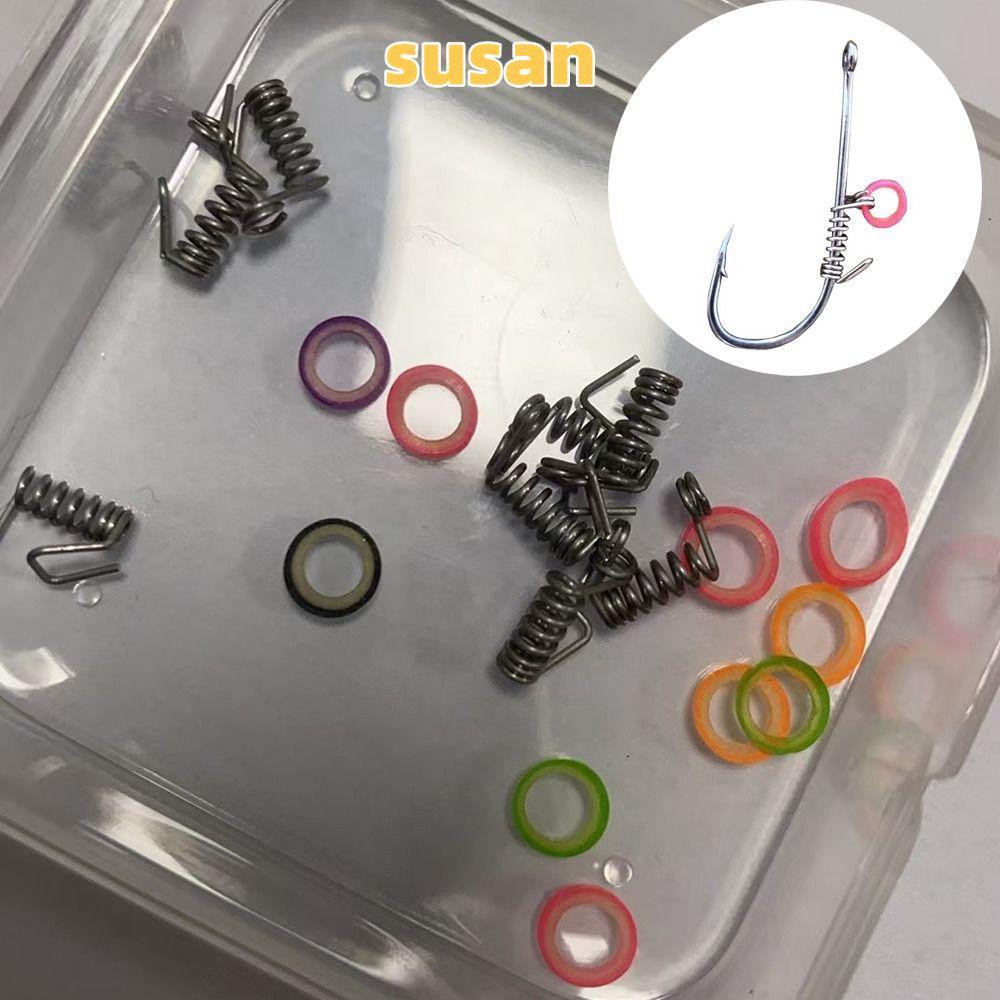 SUSAN 10 ชิ้นเหล็กคาร์บอนสูง Fishhook, หนอนนุ่ม Wacky Wedless Worm Live ...