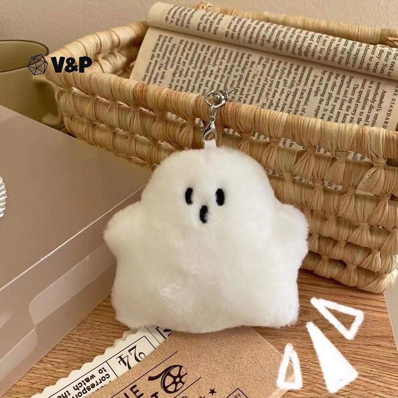 V & P Creative ตลกสีขาว Ghost พวงกุญแจการ์ตูนน่ารักตุ๊กตาตุ๊กตาจี้พวง ...