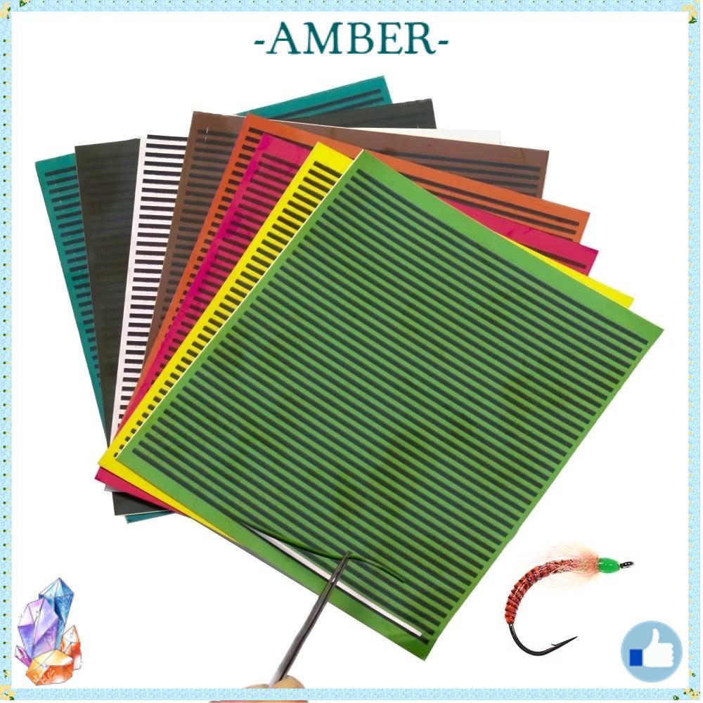 AMBER 1 แผ่น/8 แผ่น Fly Fishing วัสดุสังเคราะห์นกยูงสังเคราะห์ Quills ...