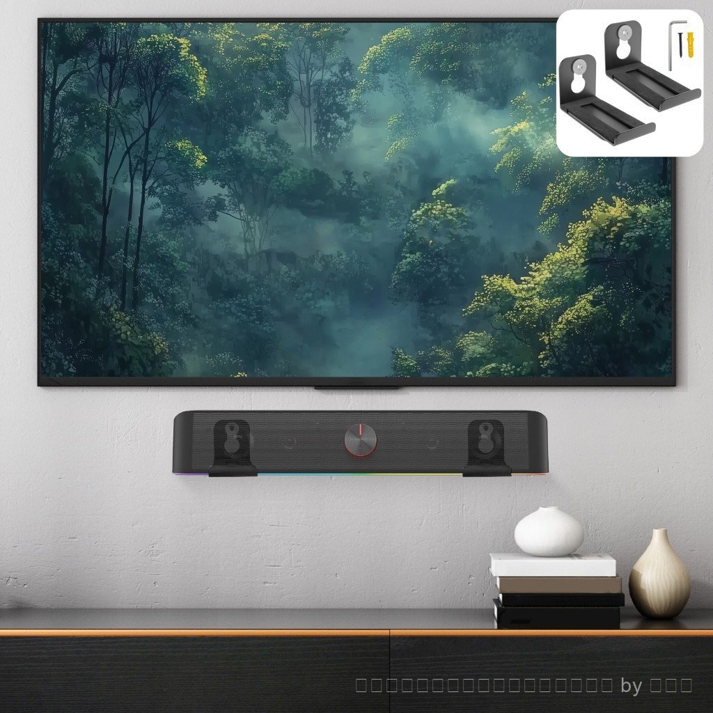 Sound Bar Mounts ภายใต้ทีวี Wall Mount Soundbar Bracket Nonslip Sound ...