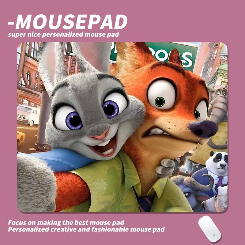 Zootopia Judith Nick Mouse Pad สี่เหลี่ยมเล็กการ์ตูนโต๊ะคอมพิวเตอร์ Pad ...