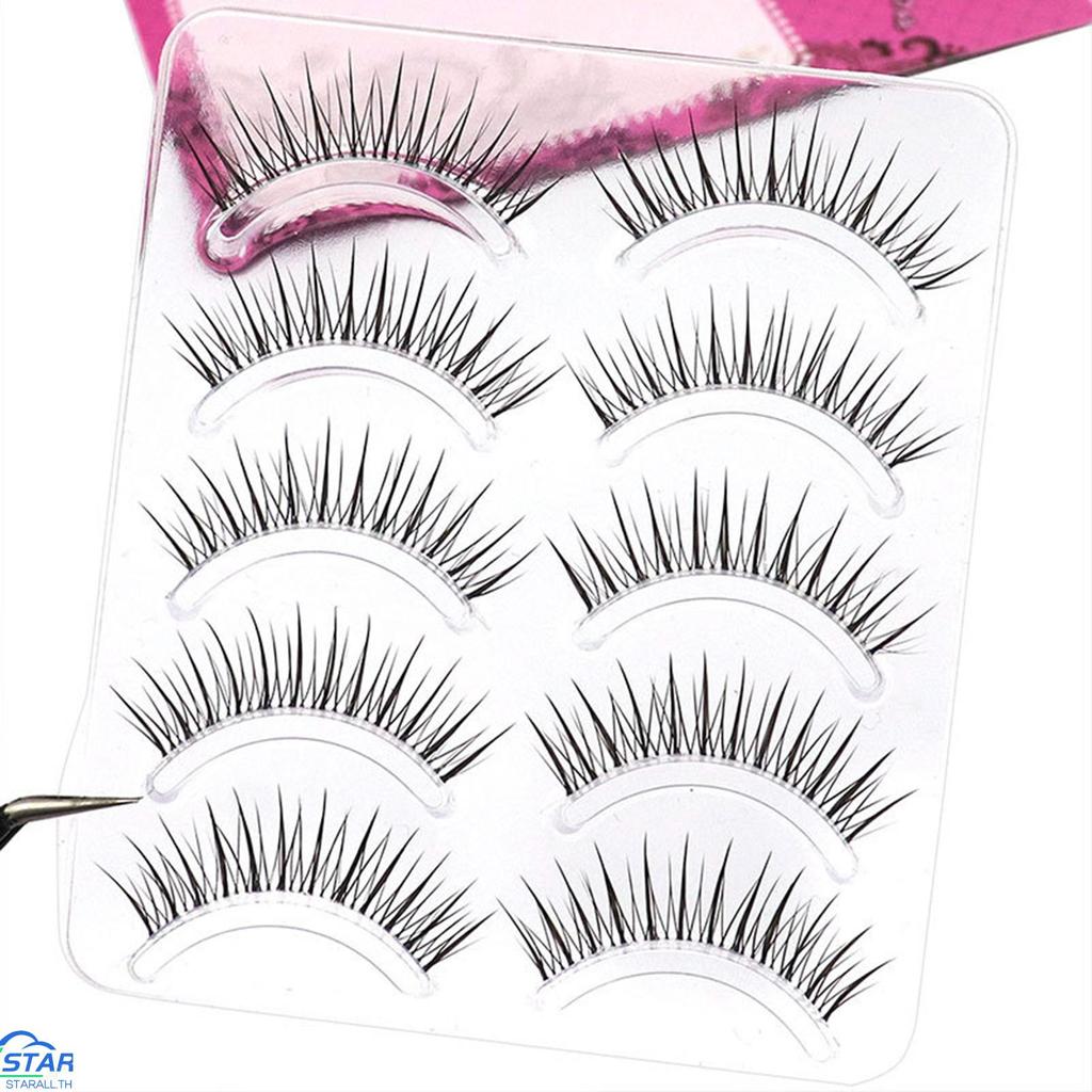 Clear Band Strip Wispy ปลอม Lashes DIY คอสเพลย์ Wispy Strip Eyelashes ...