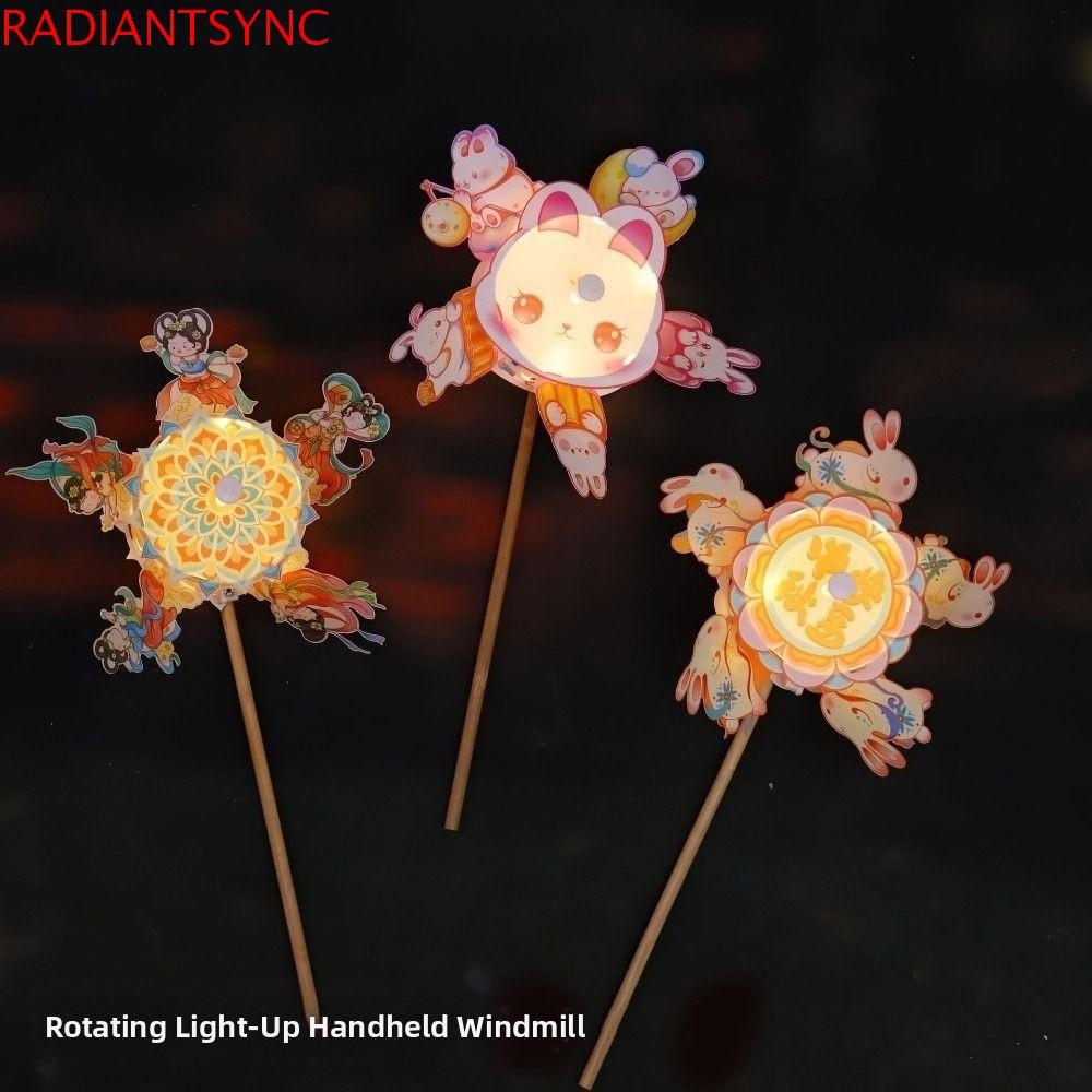 RADIANTSYNC หมุน Windmill โคมไฟ, Light up China-Chic กลางฤดูใบไม้ร่วงโคมไฟ, แบบพกพา Handmade มือ ...