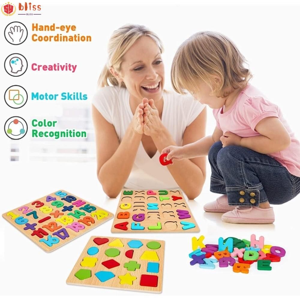 BLLISS เด็กปริศนา Montessori ของเล่น,จํานวนความรู้ความเข้าใจไม้เด็ก ...