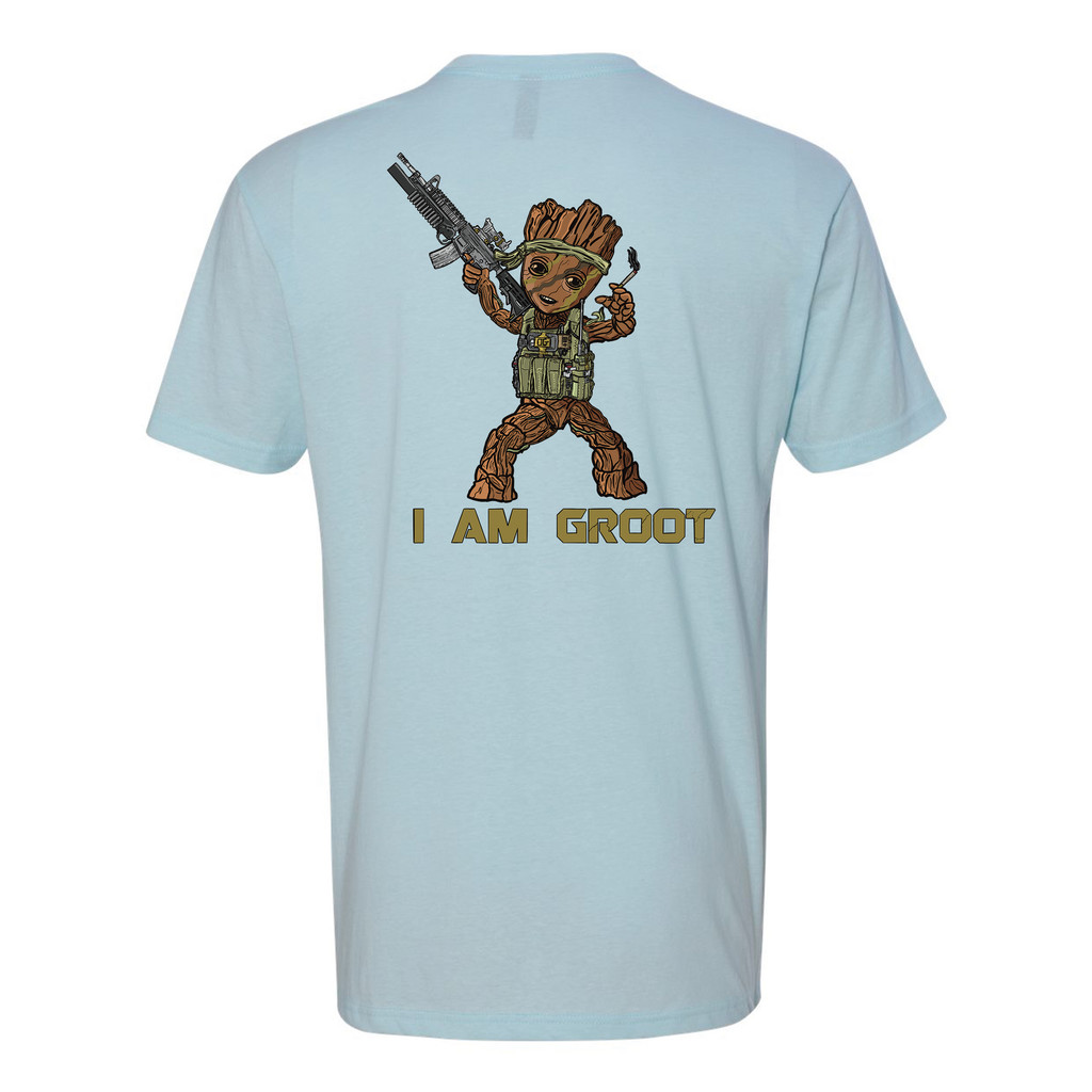 เสื้อยืด I Am Groot Stickman ผ้าฝ้าย 100% สไตล์ทหาร สำหรับผู้ชาย ใส่ ...