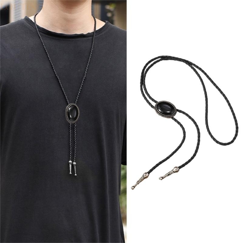 LOUTING Elegant Black Bolo Tie อัญมณีจี้คาวบอย สไตล์เวสเทิร์น | Shopee ...