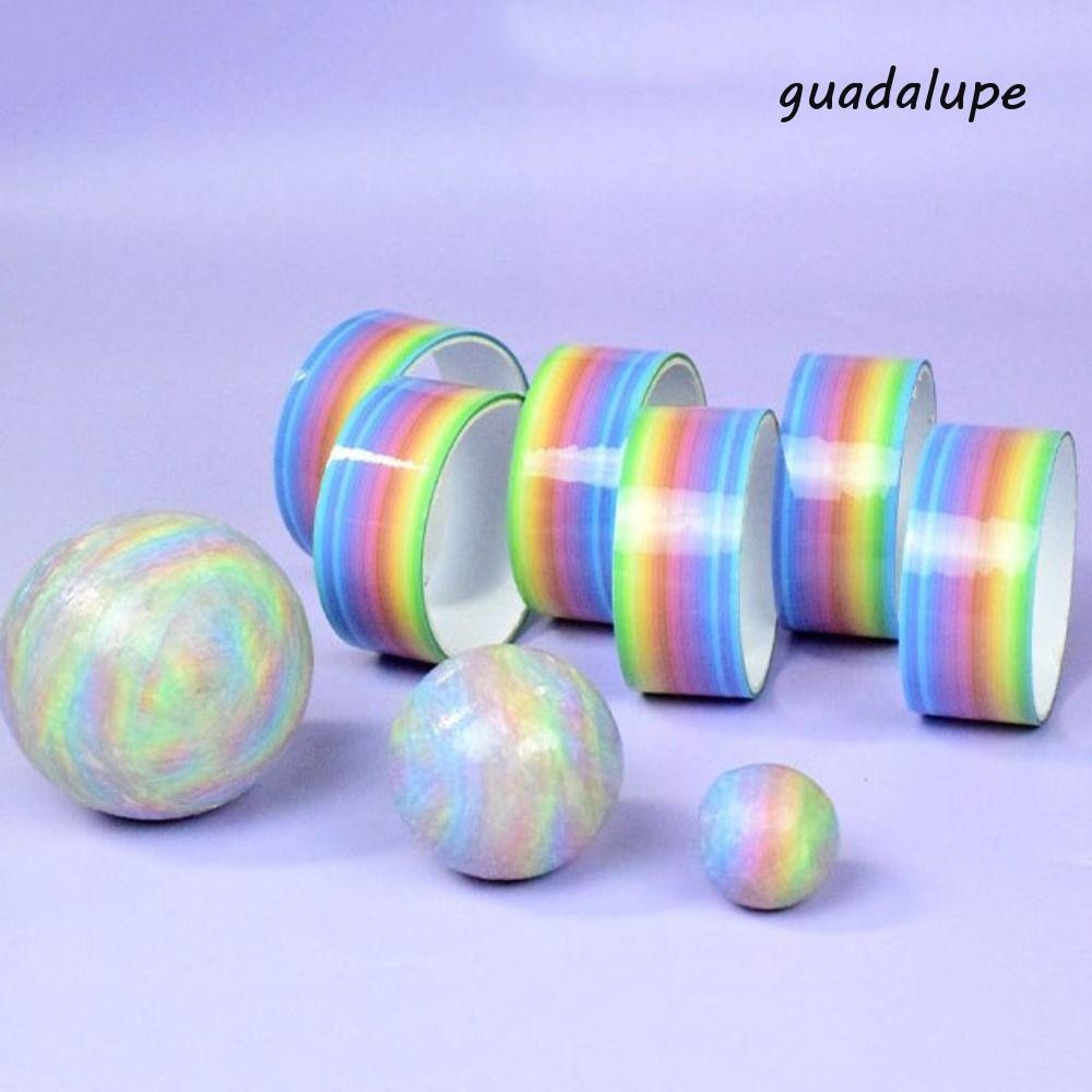 GUADALUPE Sticky Ball Rolling เทป,ของเล่นผ่อนคลายทําลูกบอลสีม้วนเทปกาว ...