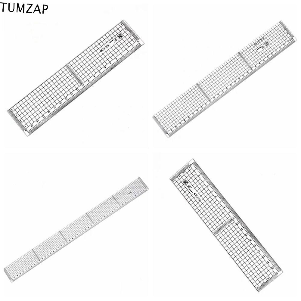 TUMZAP กระดานไม้บรรทัดโปร่งใส, 20 30 50 ซม.เครื่องเขียนนักเรียนไม้บรรทัด, อุปกรณ์การเรียนอะคร ...