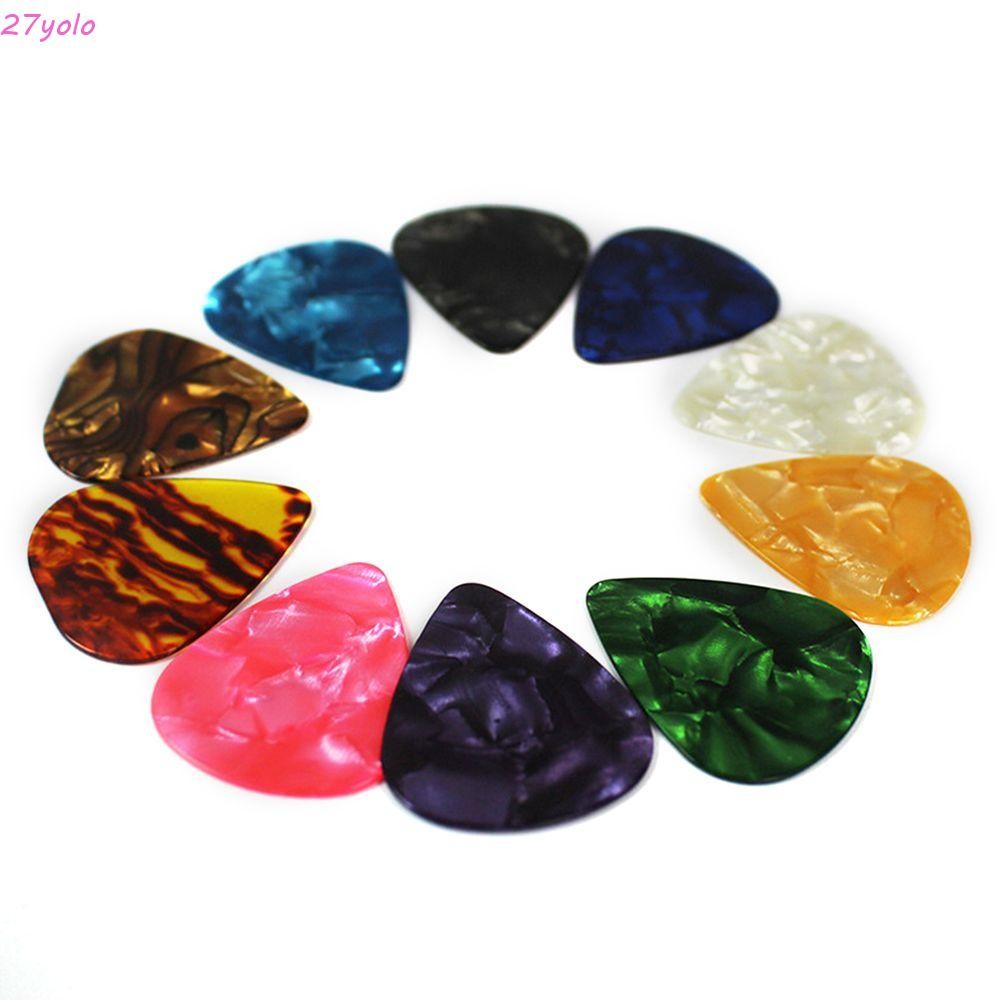 YOLO 10 ชิ้นกีตาร์ Picks Ukulele สามเหลี่ยมกีตาร์ Celluloid Picks ...