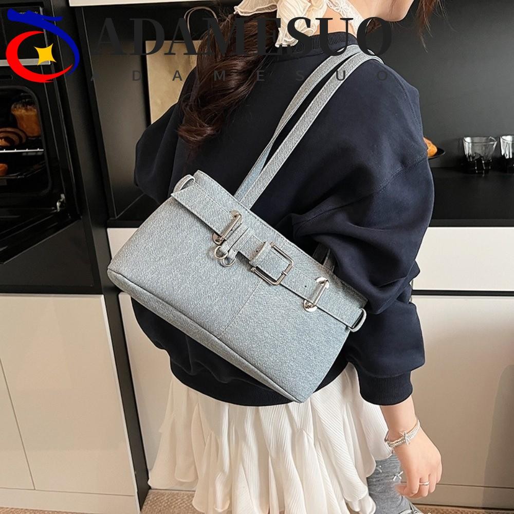 ADAMESUO กระเป๋าสะพายหัวเข็มขัด หนังสไตล์ฝรั่งเศส สไตล์ทำงานและพักผ่อน สำหรับผู้หญิง | Shopee ...