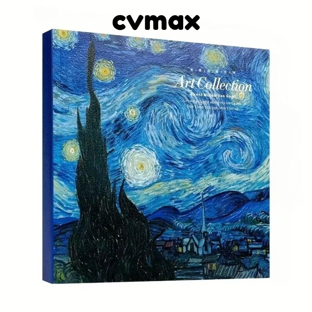 CVMAX สมุดสเก็ตช์ภาพเปล่า,สมุดภาพสีน้ํามันทรงสี่เหลี่ยมข้น,แผ่นสเก็ตช์ DIY Starry Sky 80 แผ่น ...