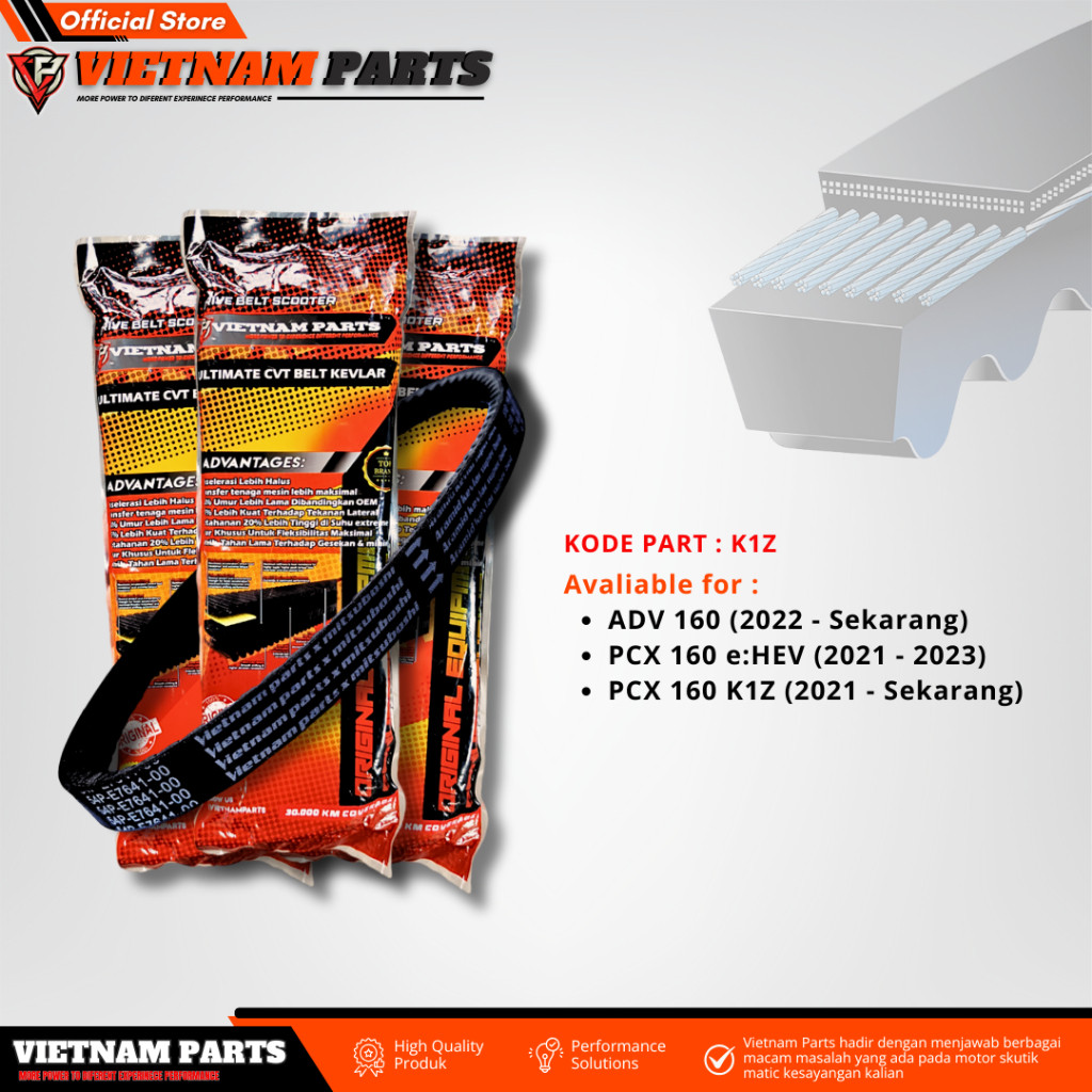 V-BELT CODE K1Z VANBEL PCX 160 ADV 160 CODE K1Z V-BELT HONDA PCX ADV ...
