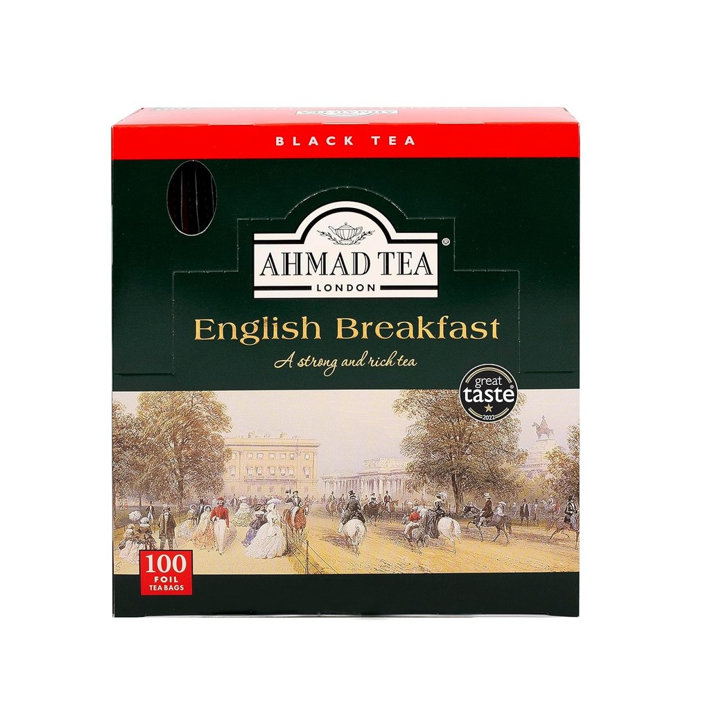 Ahmad Tea Black Tea ถุงชาอาหารเช้าอังกฤษ ห่อด้วยฟอยล์ 100 กะรัต ...