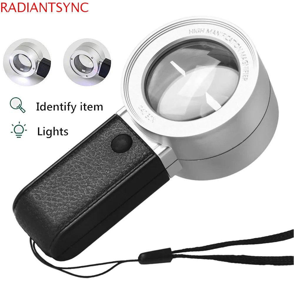 RADIANTSYNC 30X แว่นขยายมือถือ 4 LED Light Double Llayer เลนส์แบบพกพา Loupe HD Optical แว่นตา ...