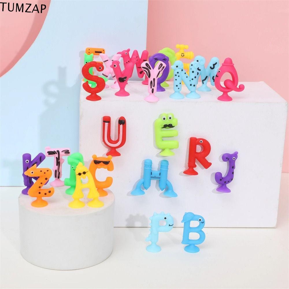 TUMZAP ของเล่นถ้วยดูด, ตัวเลขตัวอักษร Multicolored Sucker ของเล่น, เด็กโยน Interactive Soft ...