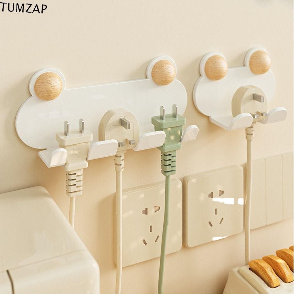 TUMZAP ที่วางปลั๊กไฟ, ขายึดปลั๊กเหล็กแบบไม่มีหมัด, ตะขอเก็บของติดผนังการ์ตูนสัตว์ติดผนัง ...