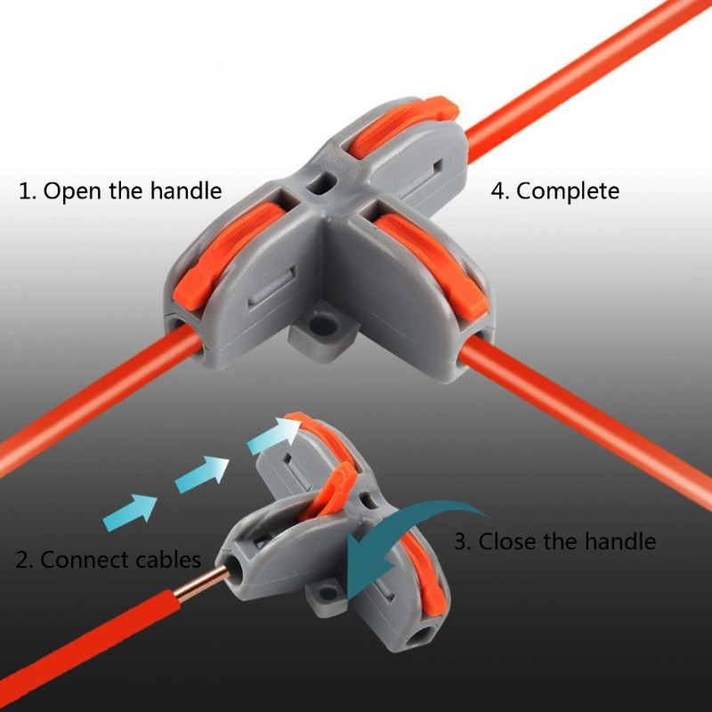 SPT* Universal Cable Connector T-type Quick Wire Connecter Lever Nuts ...