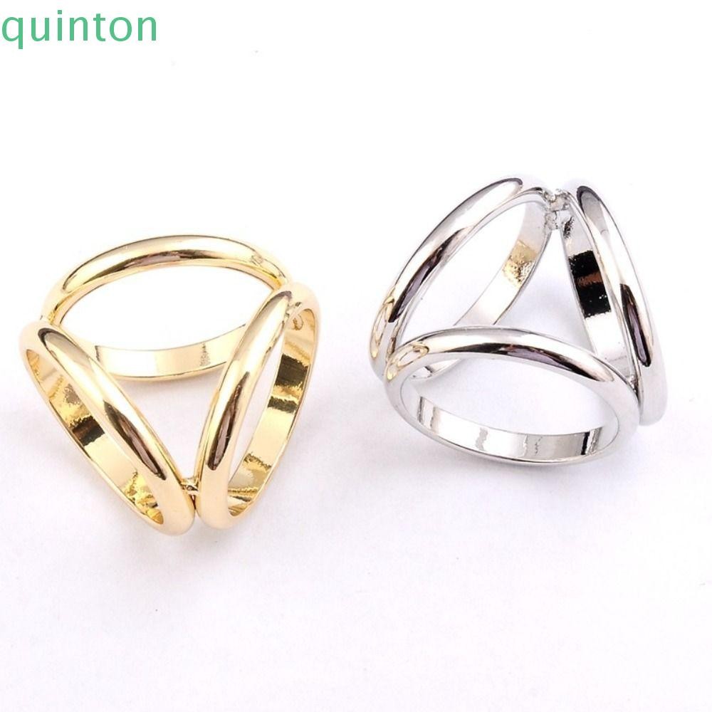 QUITON สามแหวนผ้าพันคอ สไตล์เกาหลี มัลติฟังก์ชั่น พร้อมเข็มกลัด สำหรับ ...