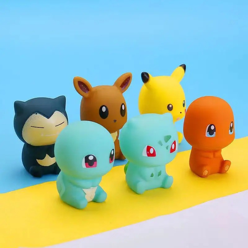 Pokemon Action Figure 6 ชิ้น/เซ็ต Pikachu Charmander Eevee Snorlax รูป ...