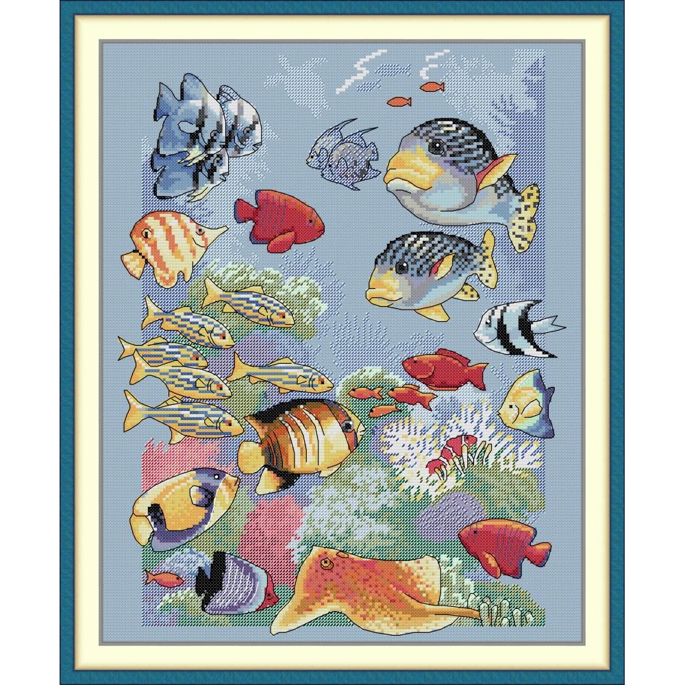 Joy Sunday Stamped CROSS Stitch Ktis DMC Threads จีนชุดปักครอสติส DIY ...