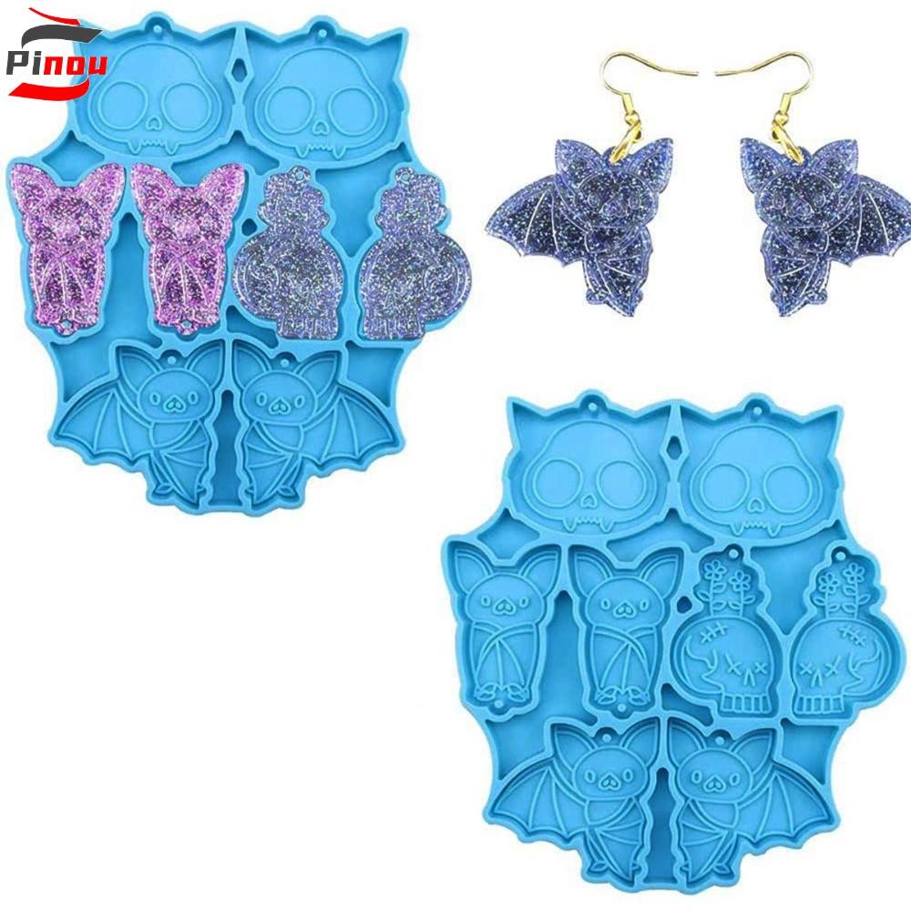 PINOU ฮาโลวีนเรซิ่นแม่พิมพ์ DIY Handmade ค้างคาวรูปหู Drop Dangle ตก ...