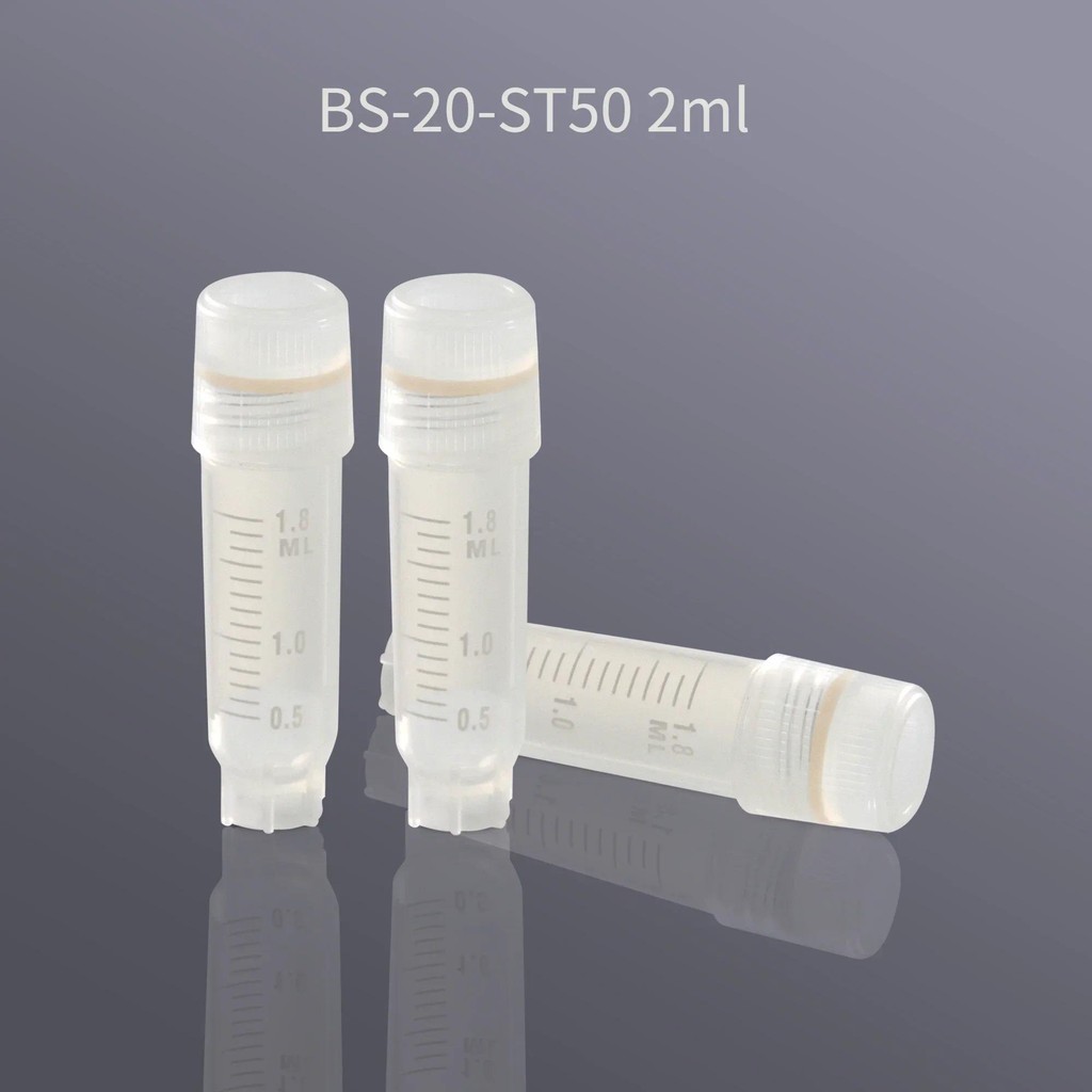50PCS Biosharp Cryopreservation Tube ห้องปฏิบัติการหลอดทดลองฆ่าเชื้อ Centrifuge Tube วัสดุ PP ...