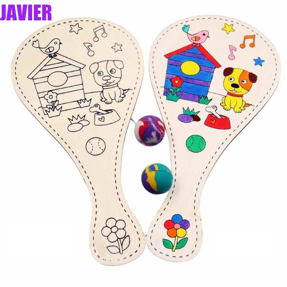 JAVIER DIY Paddle Ball พร้อม String, เปล่าไม้ DIY Racket พร้อม Ball ...