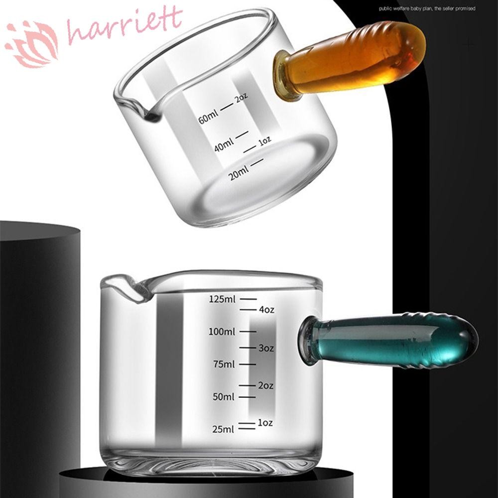 HARRIETT ถ้วยตวงเอสเปรสโซ,แก้วเดี่ยวพวยเหยือกนม, Espresso Shot V-shape ปากขนาด 80/150ml กาแฟ ...