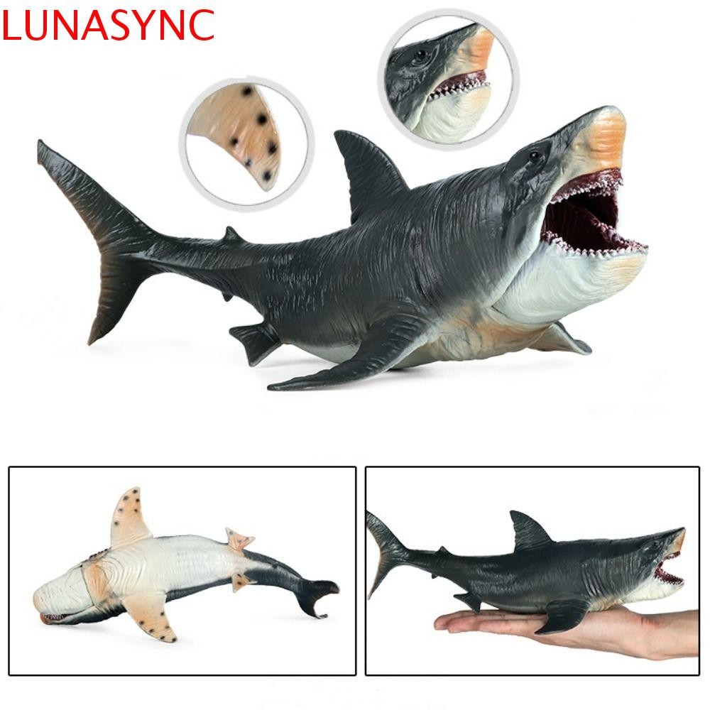 LUNASYNC Megalodon Action Figure, จําลอง Movable Jaw Ocean สัตว์รุ่น ...
