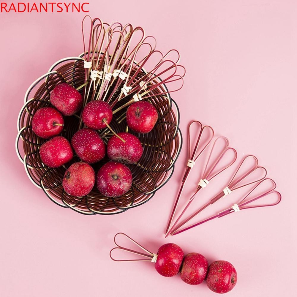 RADIANTSYNC Skewer กรรไกรแบบใช้แล้วทิ้งรูปไม้ไผ่ค็อกเทลอาหารเรียกน้ําย่อย 100 ชิ้นไม้จิ้มฟัน ...