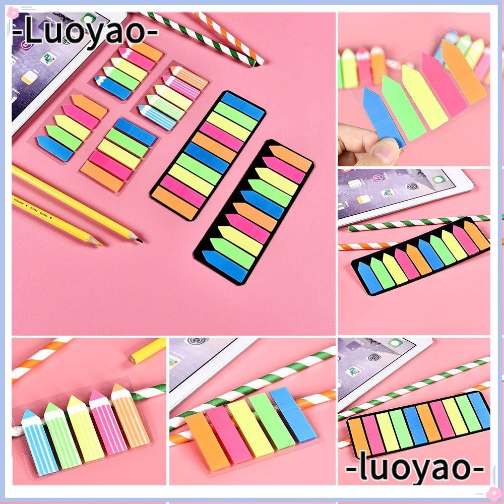 LUOYAO Fluorescent Notes เครื่องเขียน Note Sticky Notes Memo Pad สติกเก ...