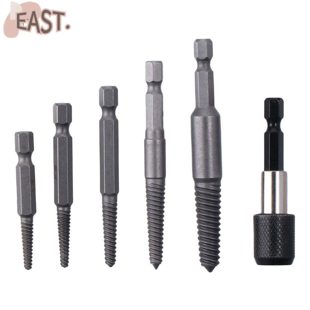 EASTS 6 ชิ้น Broken Bolt Extractor ชุด, Chrome Molybdenum เหล็กสกรูสี ...