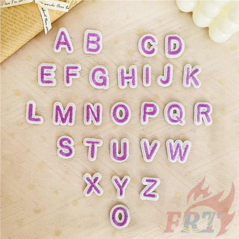 แพทช์สติกเกอร์สีม่วง Mini Arial English Letters Series 05 มีกาวในตัว ...