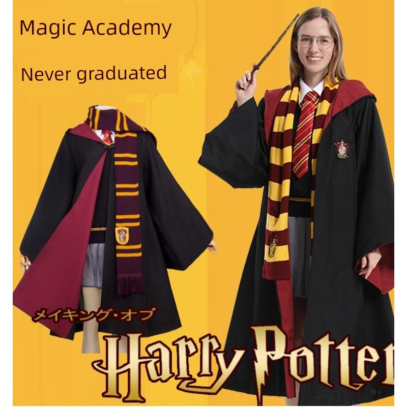 ชุดฮาโลวีนเด็ก Harry Potter Preppy Cloak Cloak School Uniform Robe ...