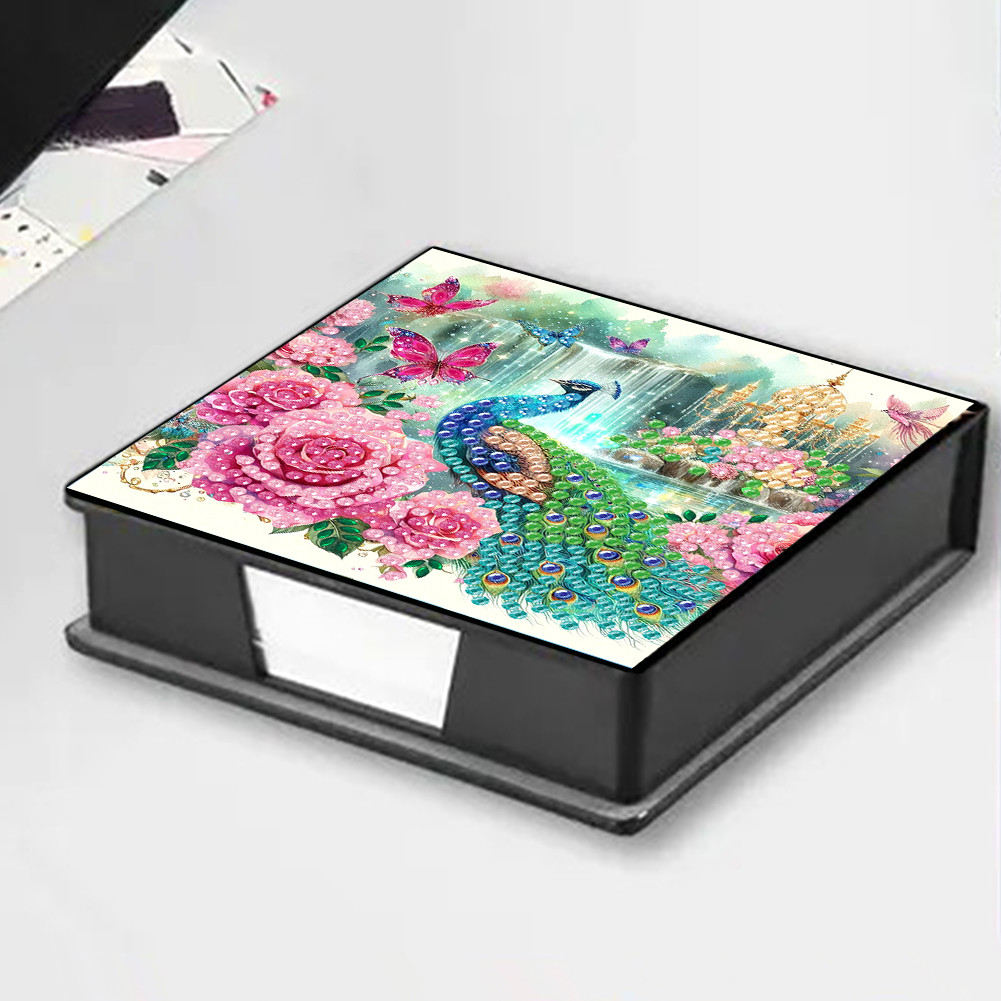 สัตว์ PU Gem Art Sticky Note Holder Gem Painting Memo Pad Holder Mosaic ...