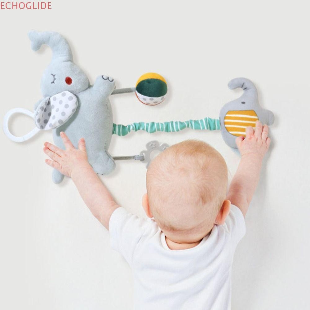 ECHOGLIDE Baby Plush Car Bed Hanging, Hanging Rattles with Ringing Bell ...