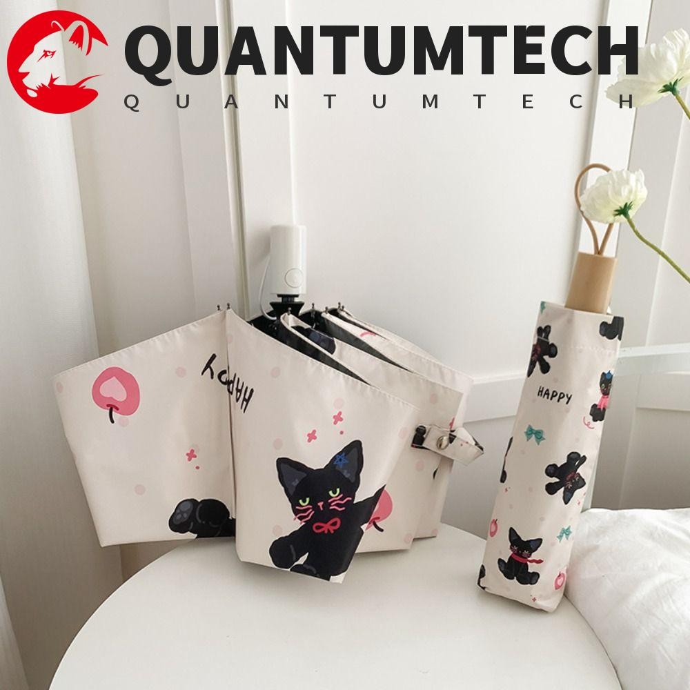 QuantumTech Cat ร่มพับอัตโนมัติน่ารัก ลดแสงUV น้ำหนักเบาทองพกพา | Shopee Thailand