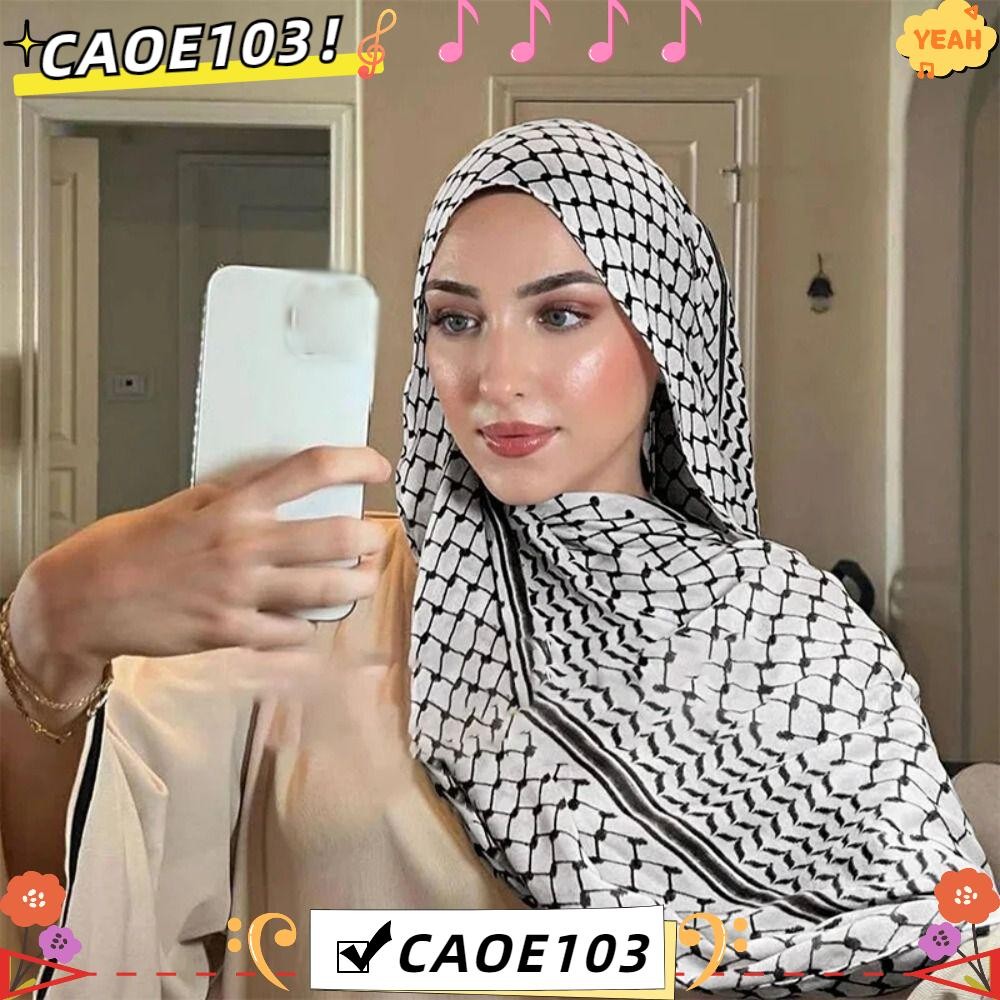 CAOE ผ้าคลุมไหล่ลายสก๊อต ชีฟองระบายอากาศ สำหรับแฟชั่นผ้าพันคออาหรับ ...