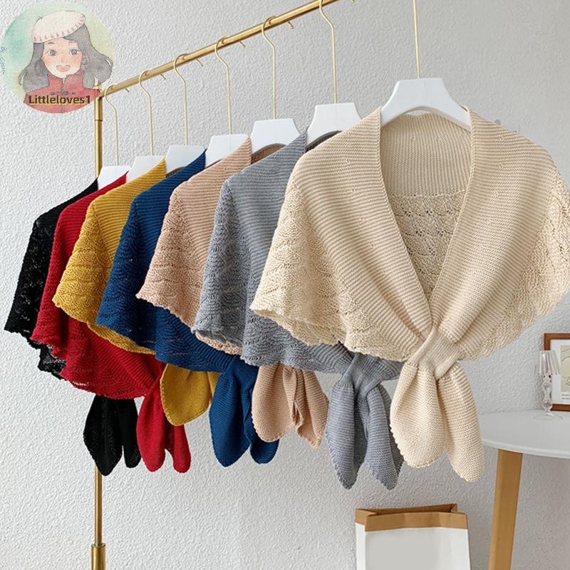 Littlelove ผ้าคลุมไหล่ถักแฟชั่น สไตล์หรู มัลติฟังก์ชั่น เหมาะสำหรับทุก ...