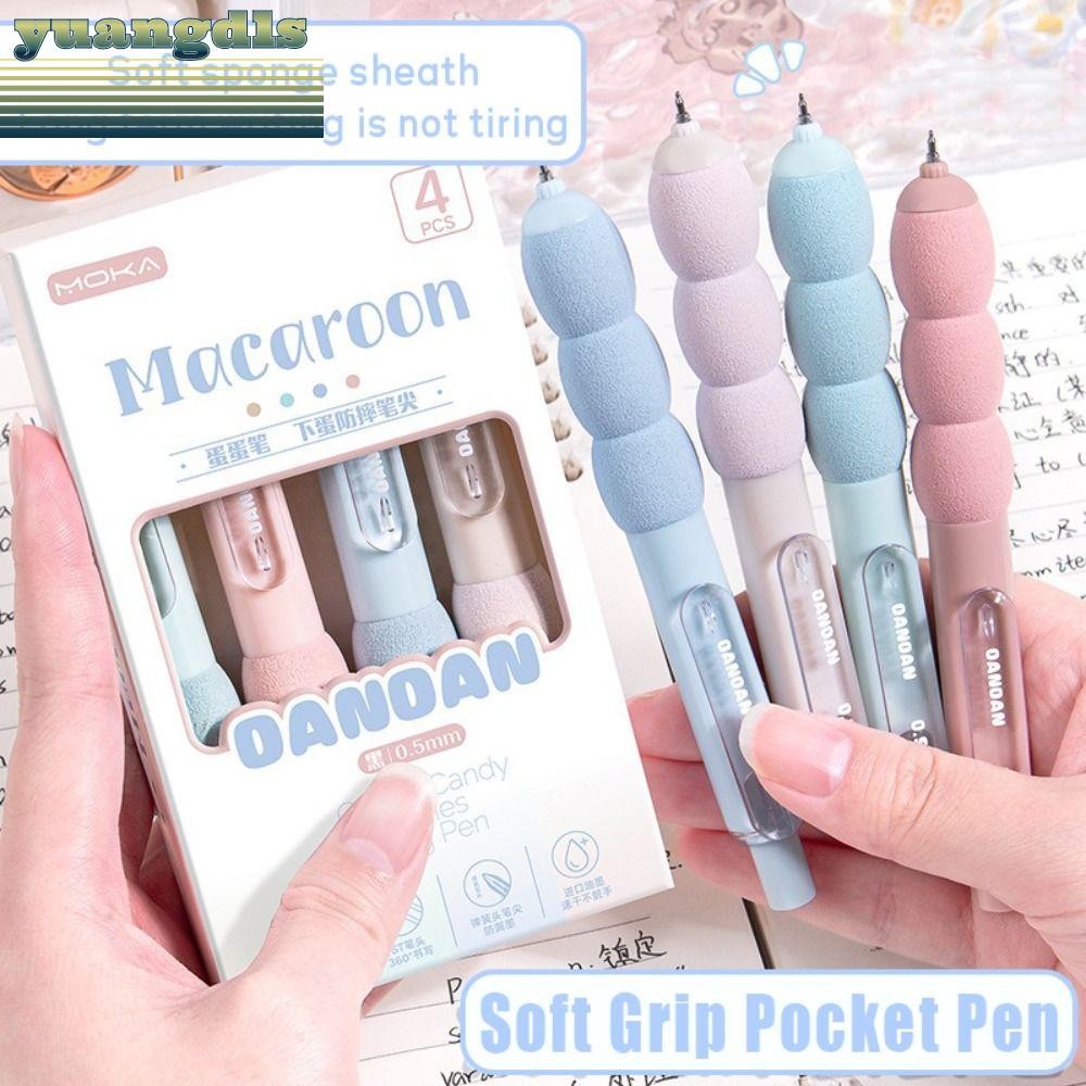 YUANG 4 ชิ้น/เซ็ตกระเป๋า,กดประเภท ST Tip ปากกาเจล,การ์ตูนแห้งเร็ว 0.5 ...